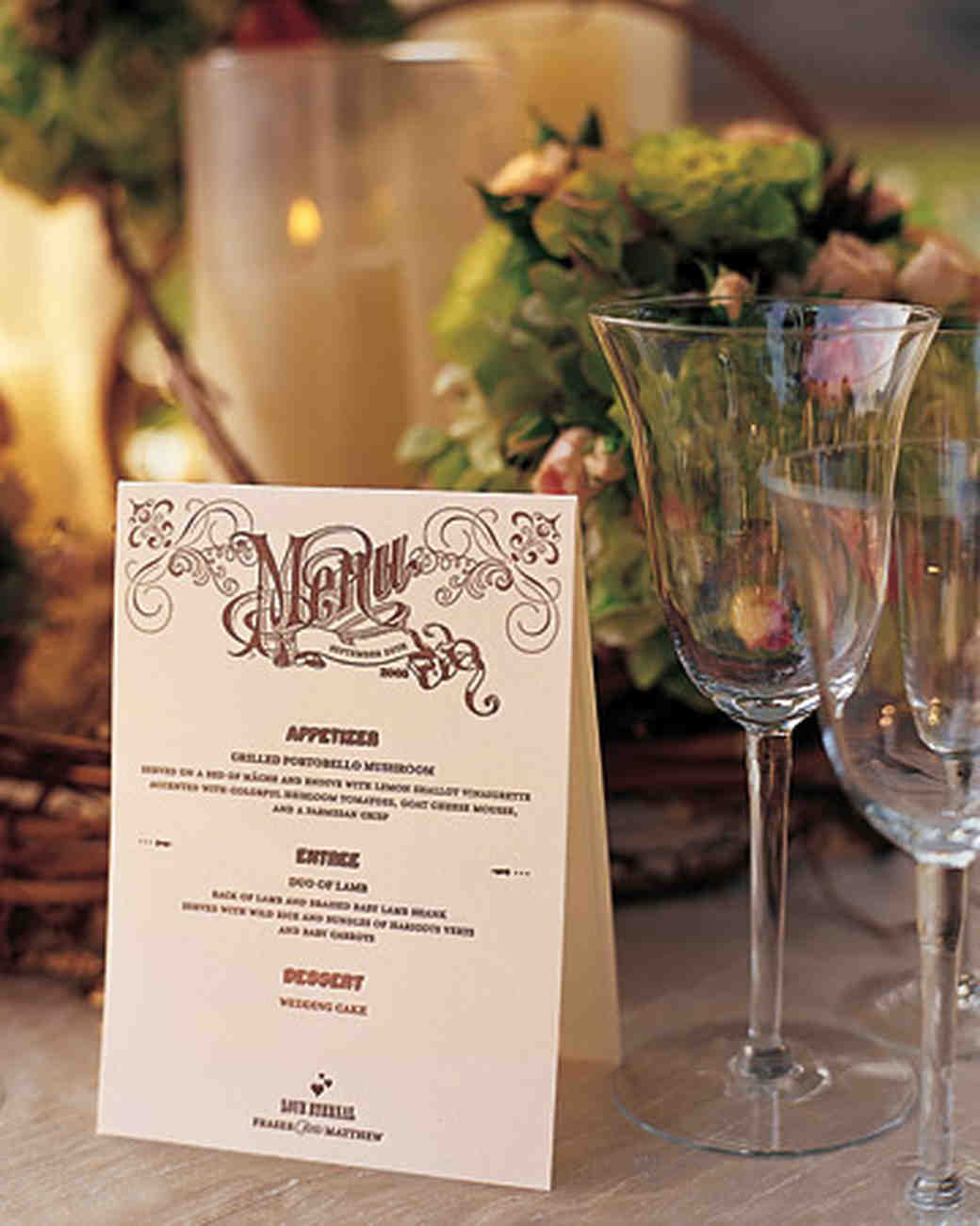 Best Wedding Menu Cards From Real Celebrations | Martha Stewart Weddings