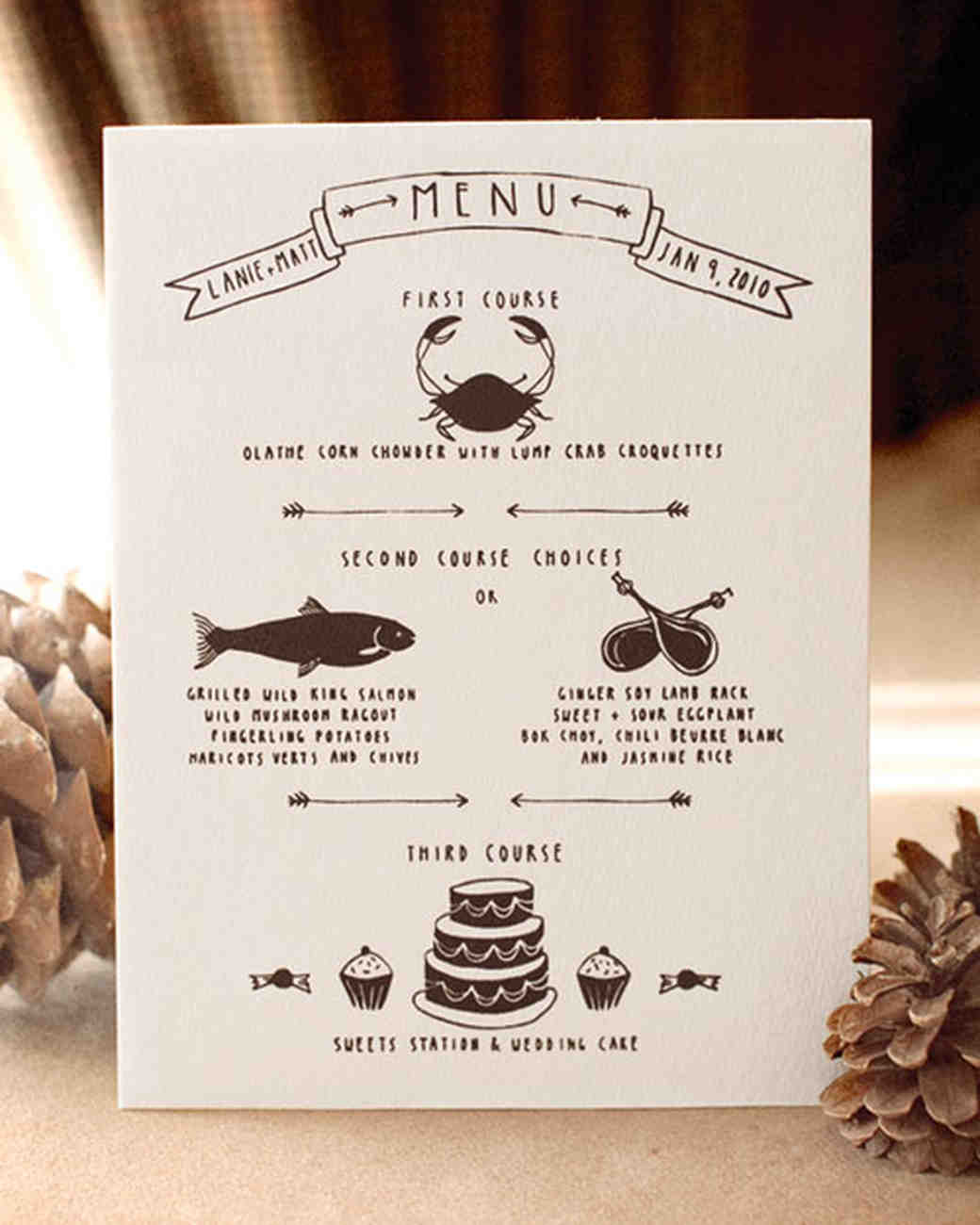 Menu Cards from Real Weddings | Martha Stewart Weddings